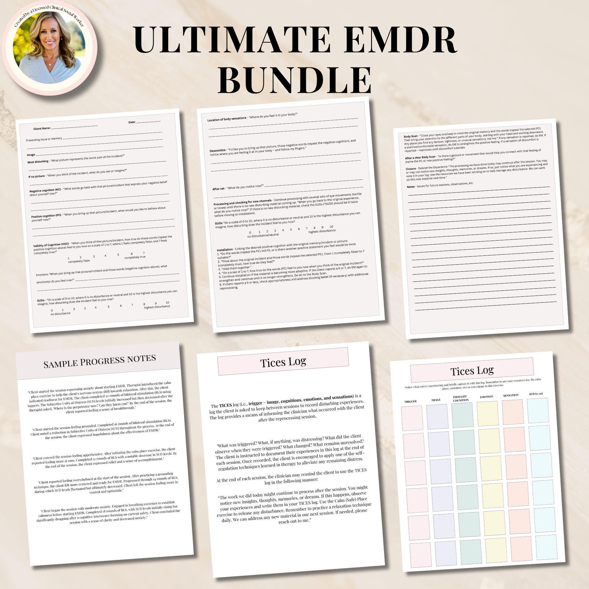 EMDR Bundle, EMDR Worksheets, Emd Tools, Emdr Interweaves, Counseling ...