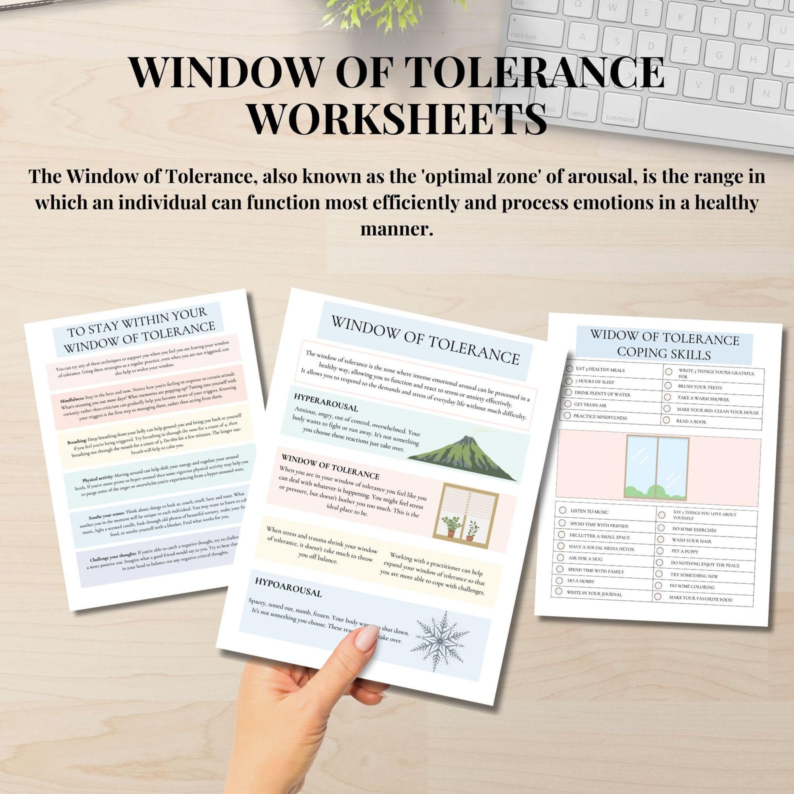 Window of Tolerance Nervous System Response, Therapy Worksheets, Window ...