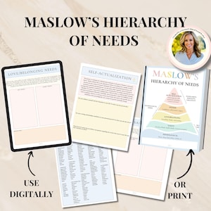 Maslow's Hierarchy of Needs Worksheets, Self Actualization, Mental ...