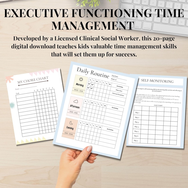 Kids Time Management Worksheets, Executive Functioning Skills, Social ...