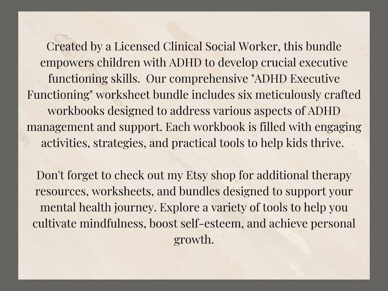 ADHD for Kids Worksheets,executive Functioning,kids Teen Coping Skills ...