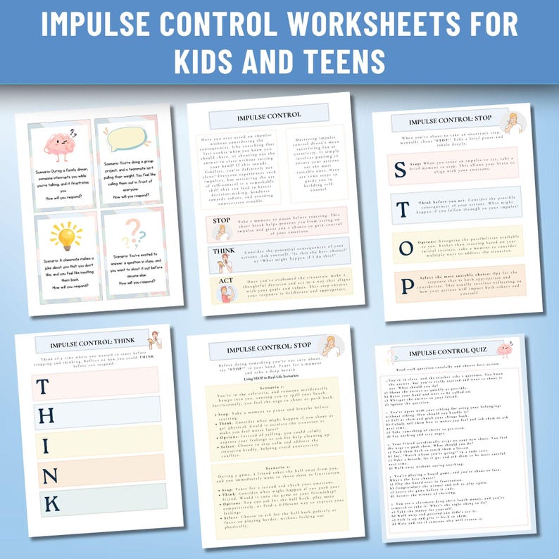 Impulse Control Workbook for Kids and Teens, Emotional Regulation ...