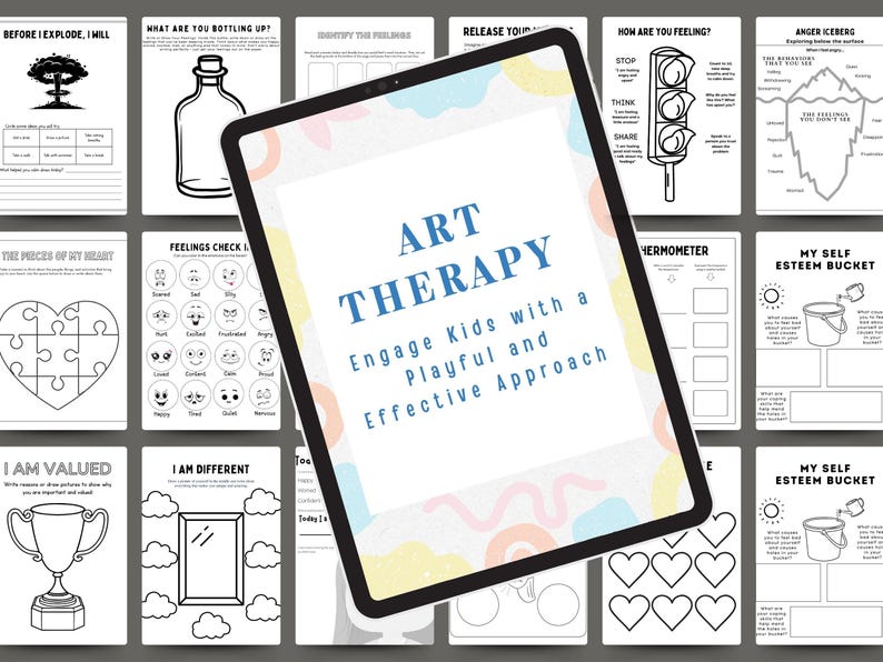 Art Therapy Worksheets for Mental Health School Counselors Therapists ...