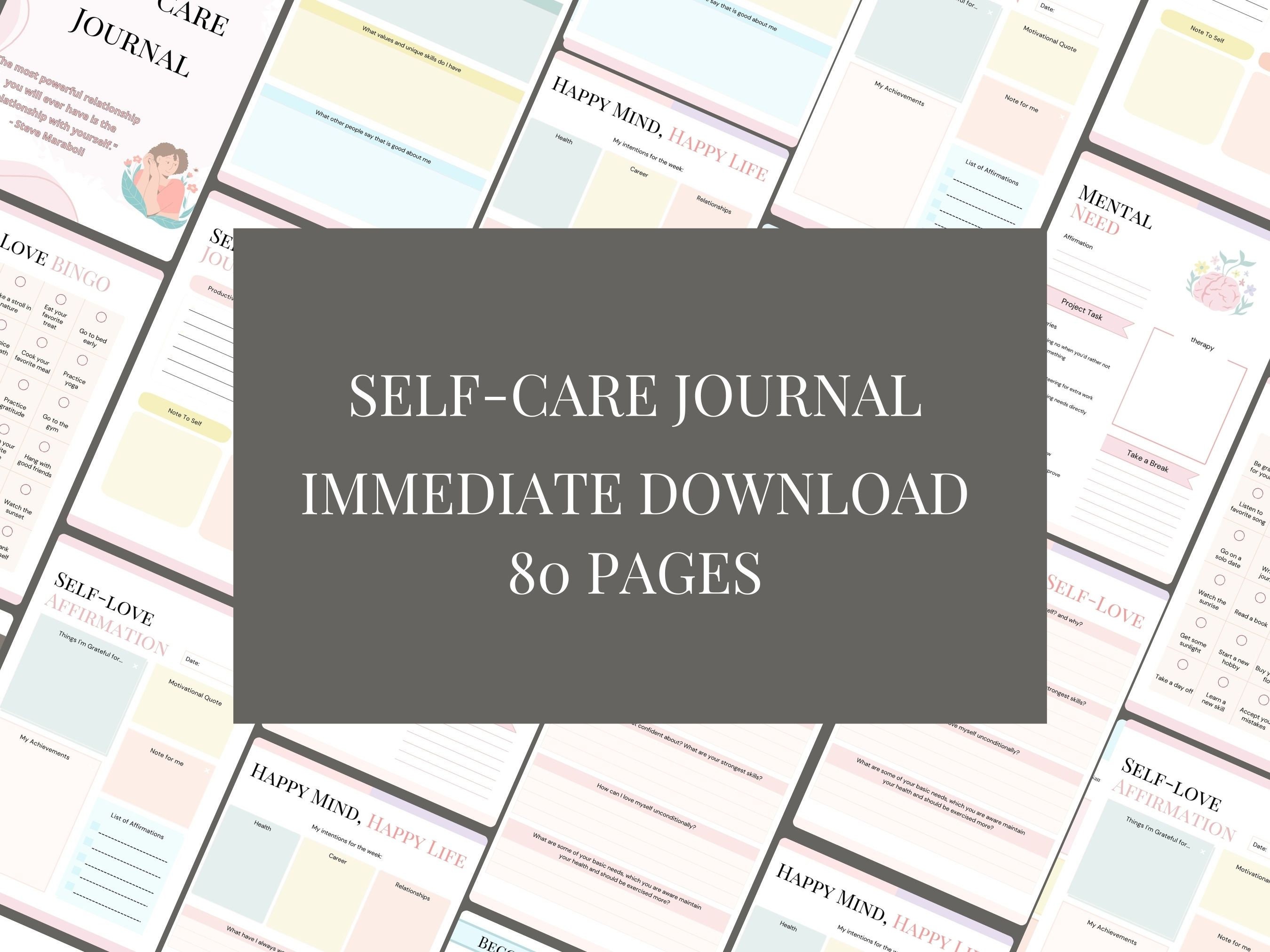 Self-care Journal Printable Digital Download Workbook, Therapy ...