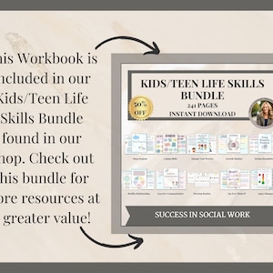 Growth Mindset Childrens Therapy Workbook for Kids Teens, Emotional ...