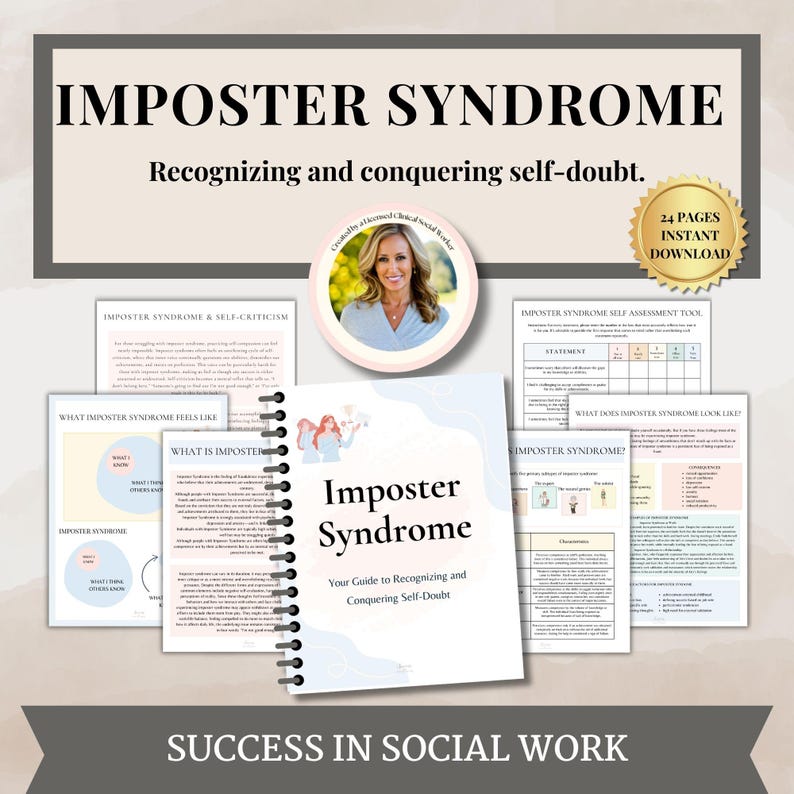 Imposter Personality Imposter Syndrome Workbook, Therapy Worksheet ...