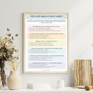 Teen Life Skills Cheat Sheet Handout, Therapy Worksheets, Coping Skills ...