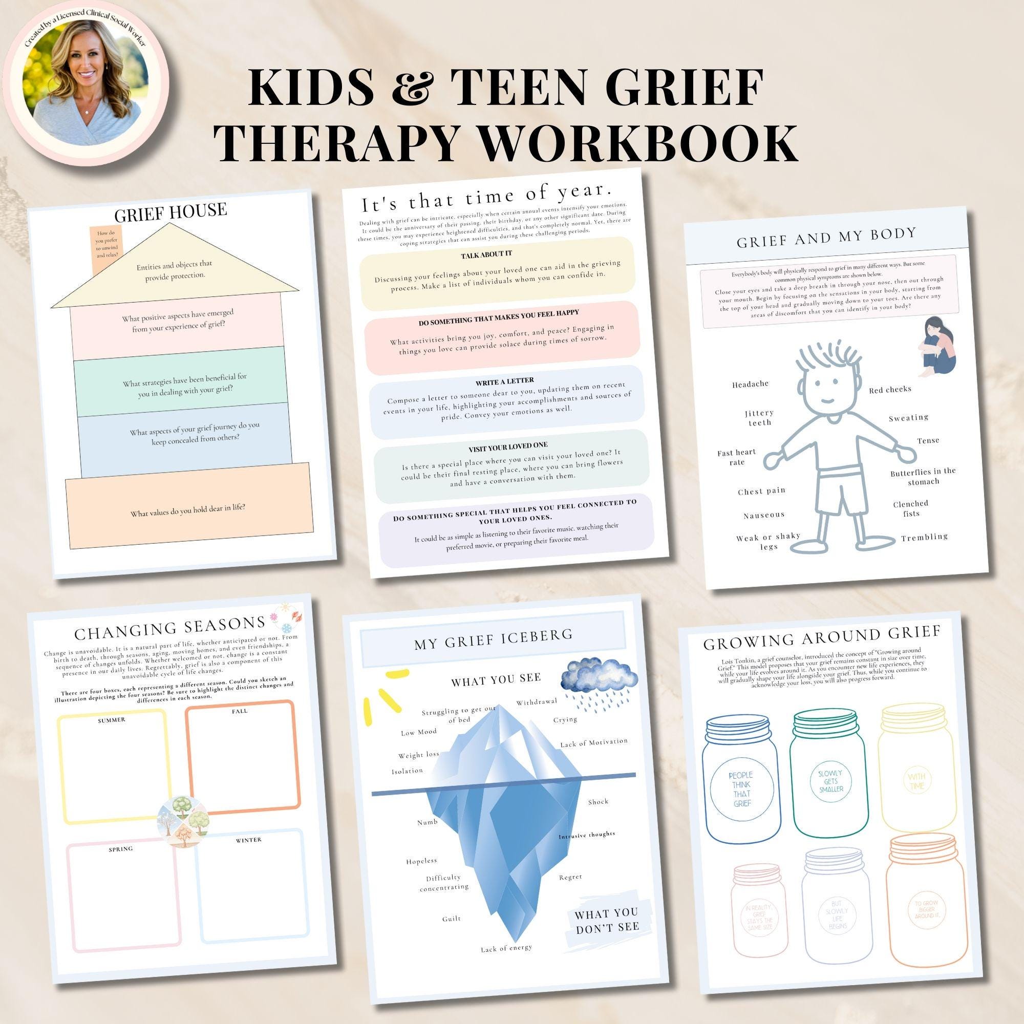 Grief Workbook, Grief Journey Journal, Grief and Loss for Kids and ...