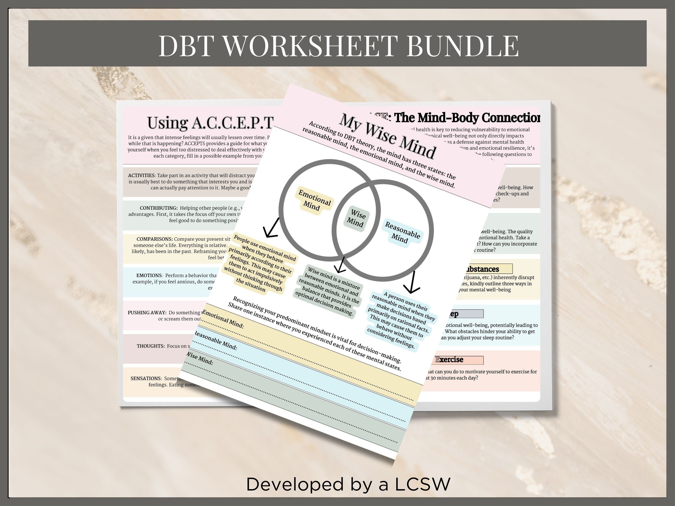 DBT Worksheets for Therapist, Dbt Skills, Dbt Workbooks. Dbt Printables ...