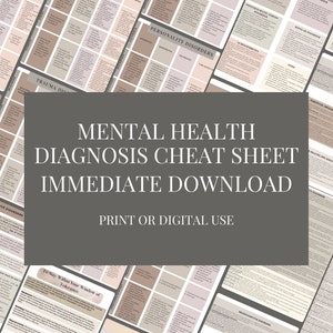 Mental Health Diagnoses, DSM-5/DSM-5TR, Dsm-5-tr Study Guide ...