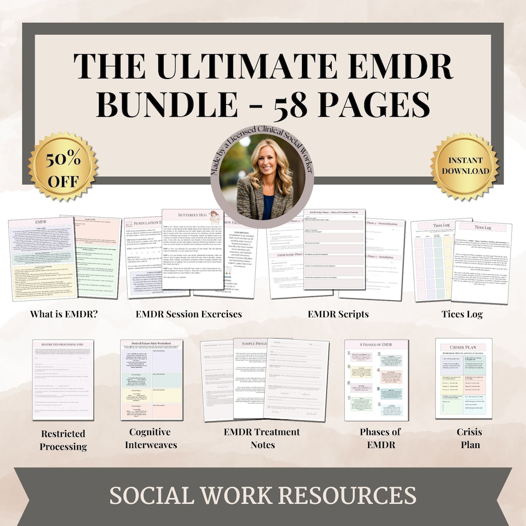 EMDR Bundle, EMDR Worksheets, Emd Tools, Emdr Interweaves, Counseling ...