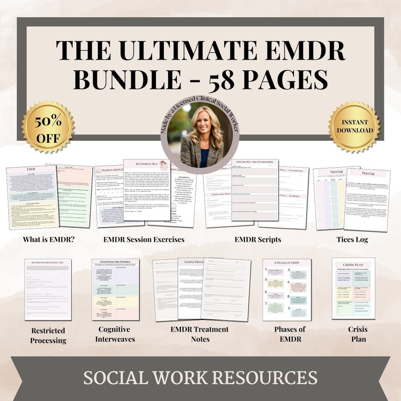 EMDR Bundle, EMDR Worksheets, Emd Tools, Emdr Interweaves, Counseling ...