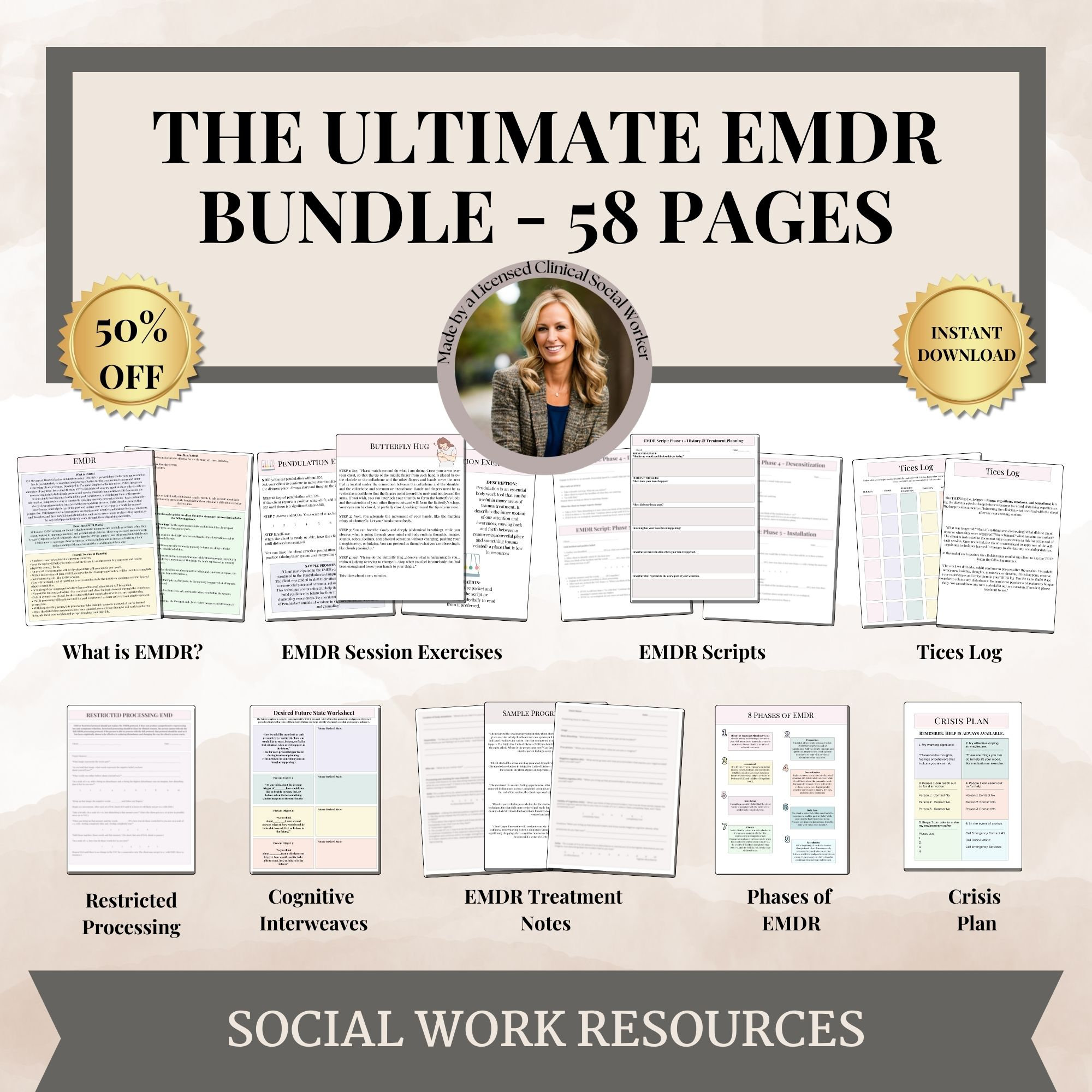 EMDR Bundle, EMDR Worksheets, Emd Tools, Emdr Interweaves, Counseling ...