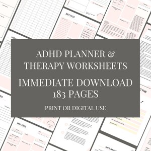 ADHD & Mental Health Planner, ADHD Planners Therapy Worksheets, ADHD ...