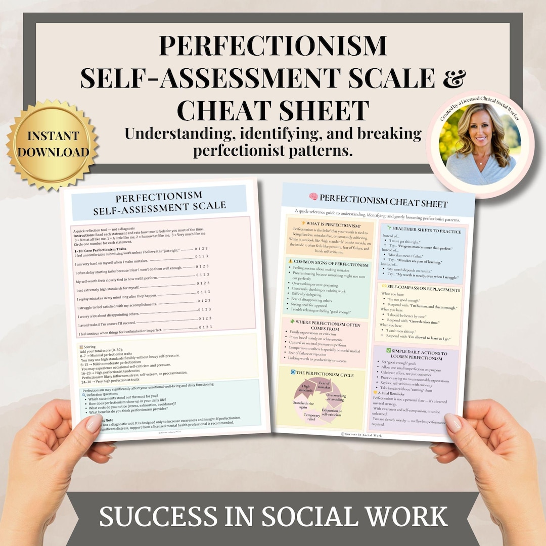 Perfectionism Self-assessment Quiz and Cheat Sheet Breaking the ...