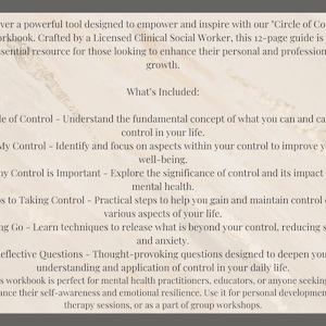 Circle of Control Therapy Worksheets, Worry Worksheets, Things I Can ...