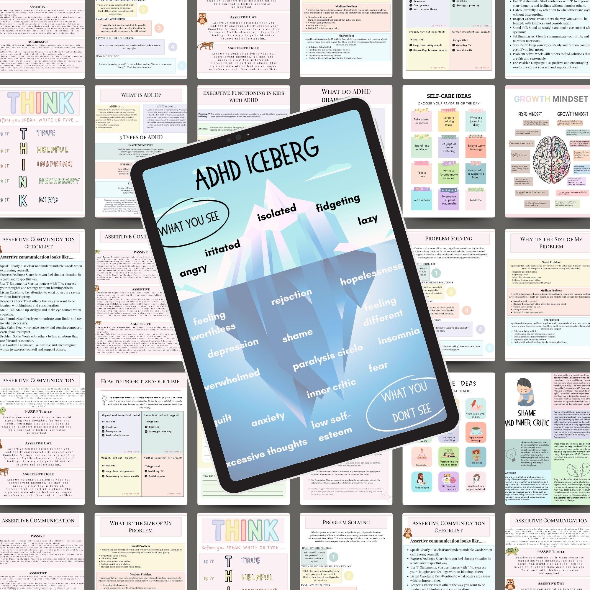 ADHD Executive Functioning Worksheets,adhd Worksheets,kids Teen Coping ...