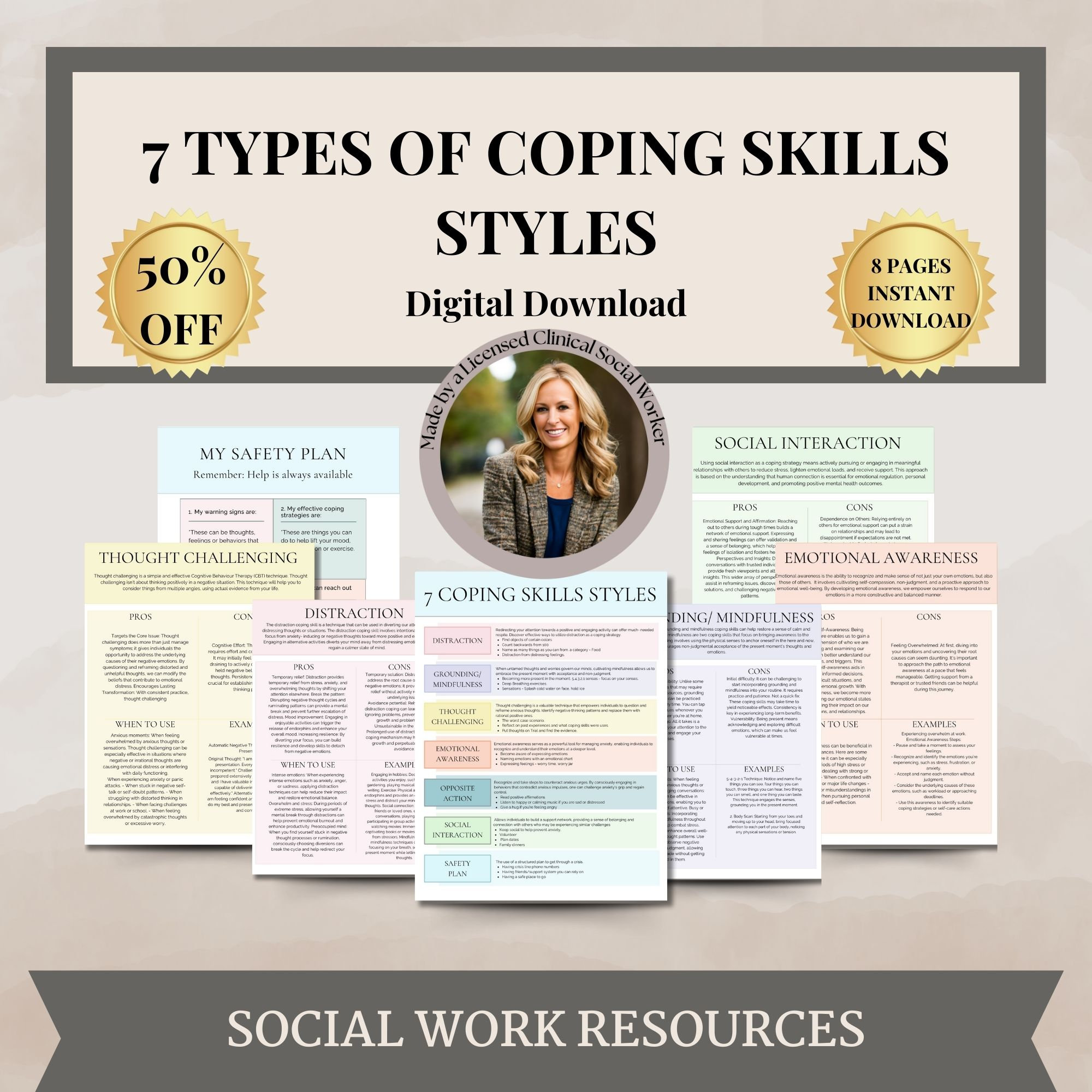 7 Types of Coping Skills Worksheets and for Identifying and Using ...