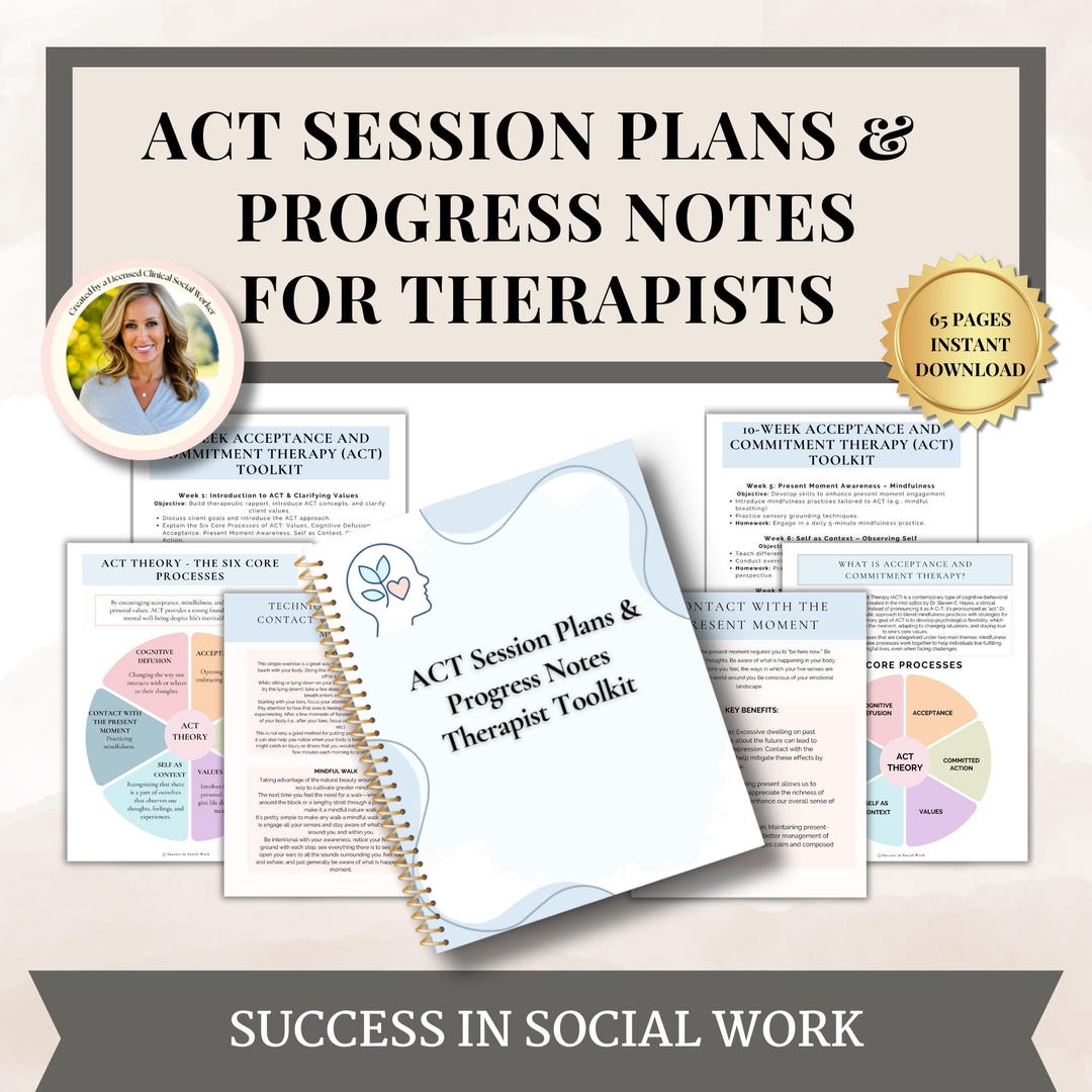 Acceptance and Commitment Therapy Session Plan and Progress Notes ,10 ...