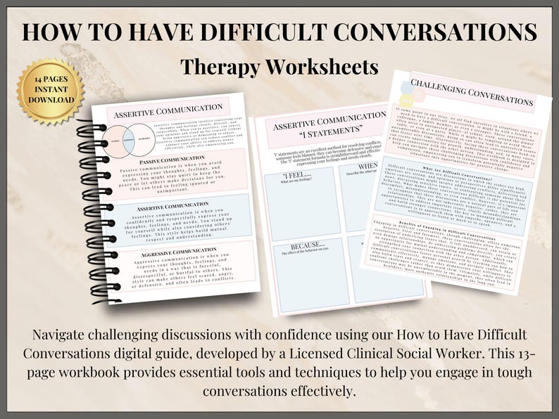 How to Have Challenging Conversations Therapy Worksheets, Conversations ...
