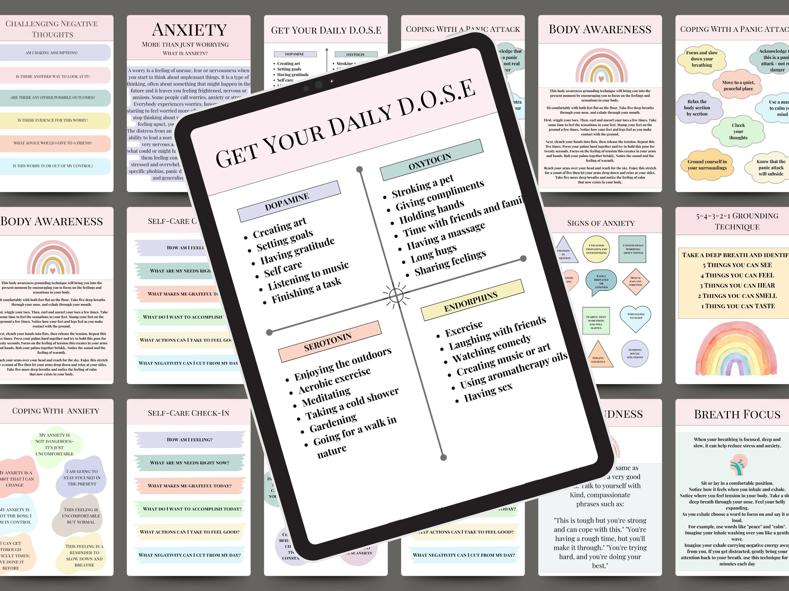 Anxiety Coping Skills Flashcards Workbook Digital or Printable ...