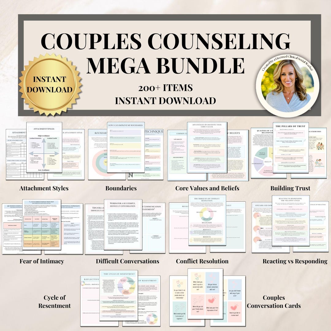 Couples Therapy Resource Bundle,couples Counseling,communication Tools ...
