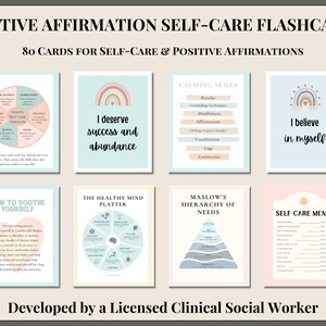 Positive Affirmation Self-care Flashcards, Positive Quote Flash Cards ...