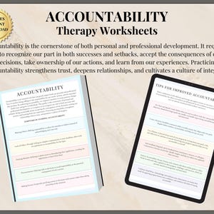 Accountability Worksheets for Teens and Adults Self-blame Vs ...