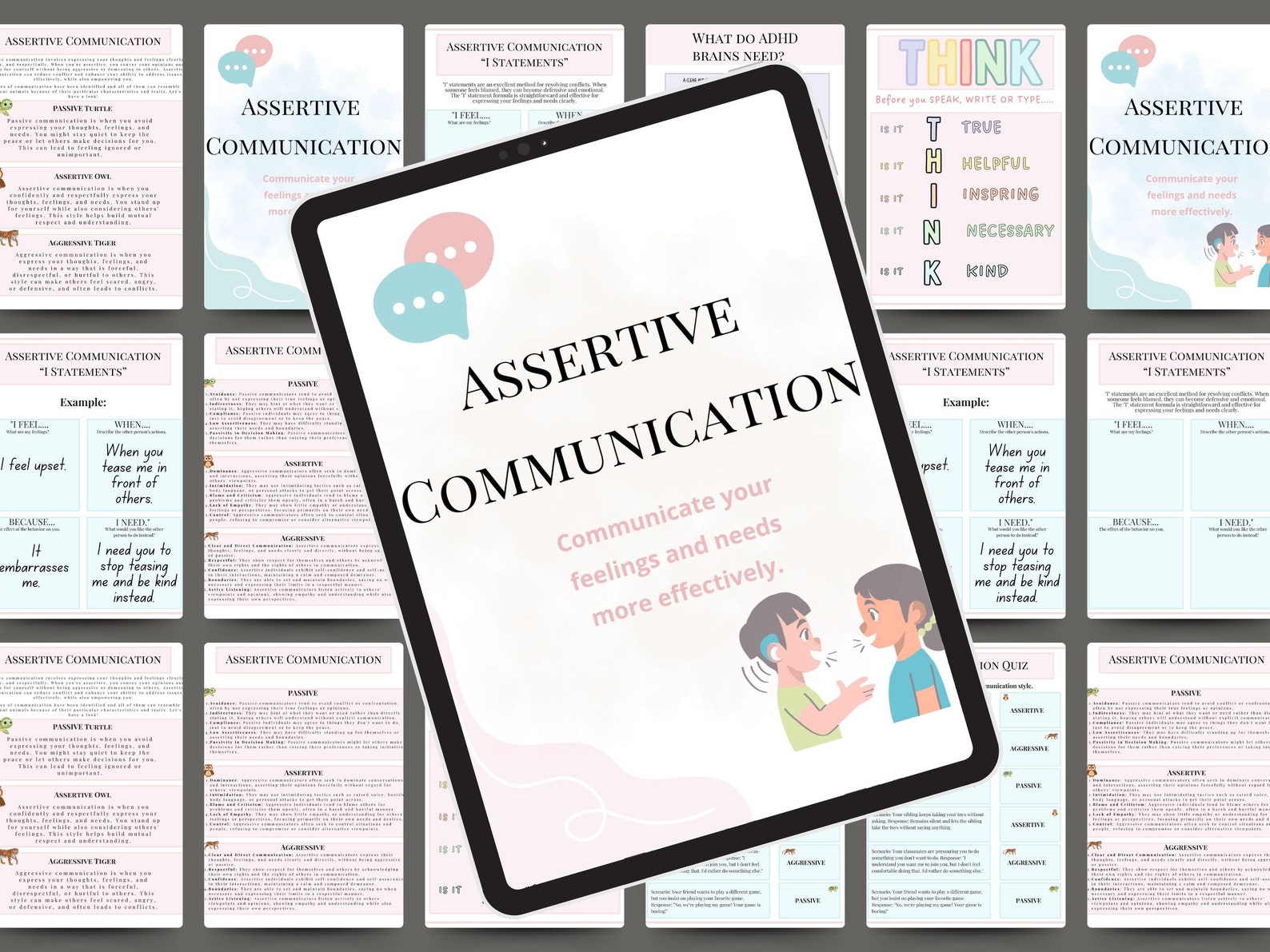 Assertive Communication Worksheets, Communication Styles and Social ...
