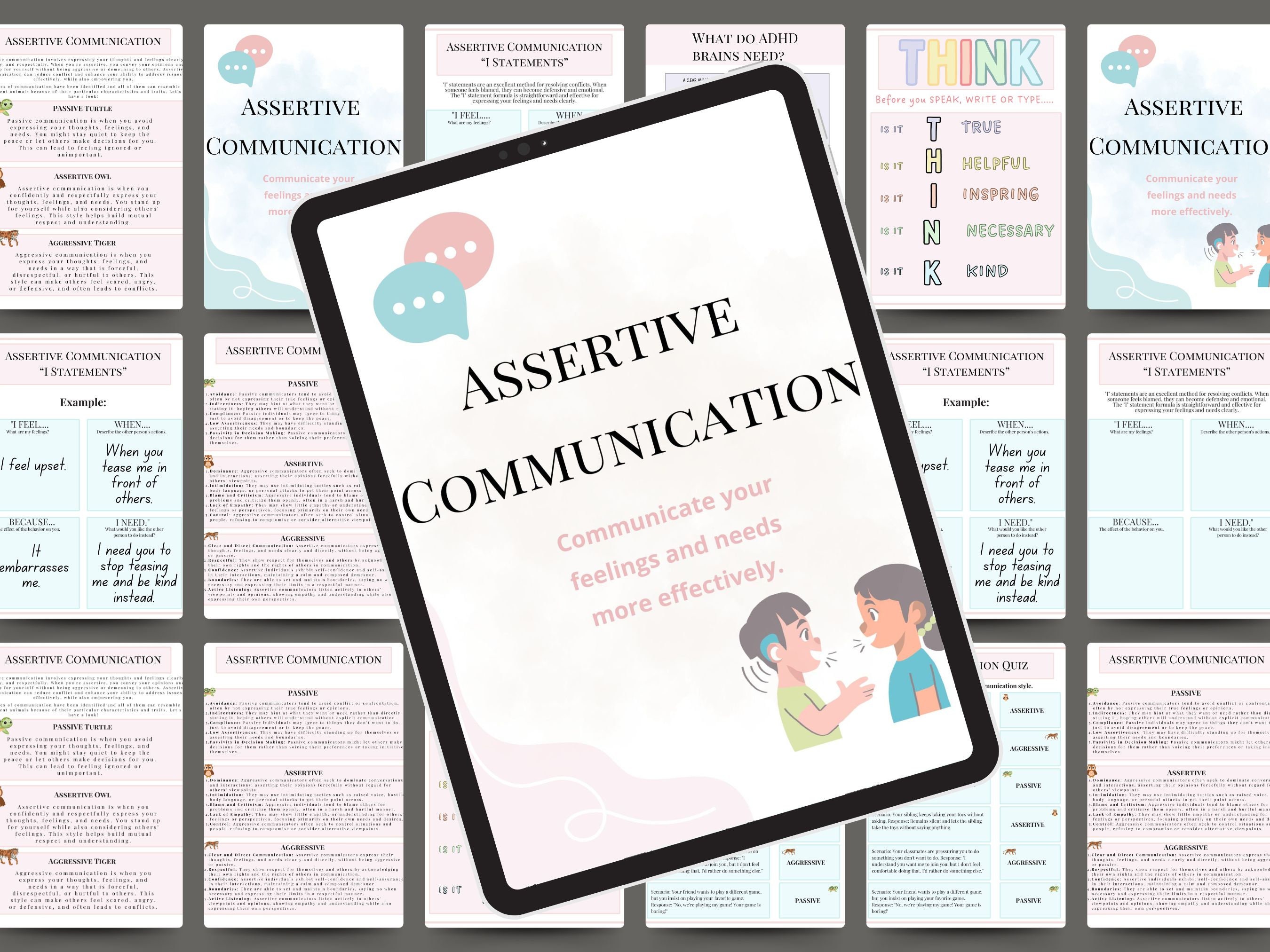 Assertive Communication Worksheets, Communication Styles and Social ...