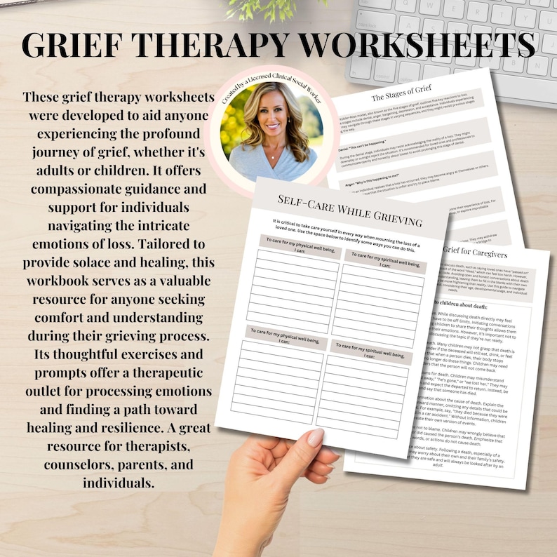 Grief and Loss Worksheets for Processing Grief and Finding Emotional ...