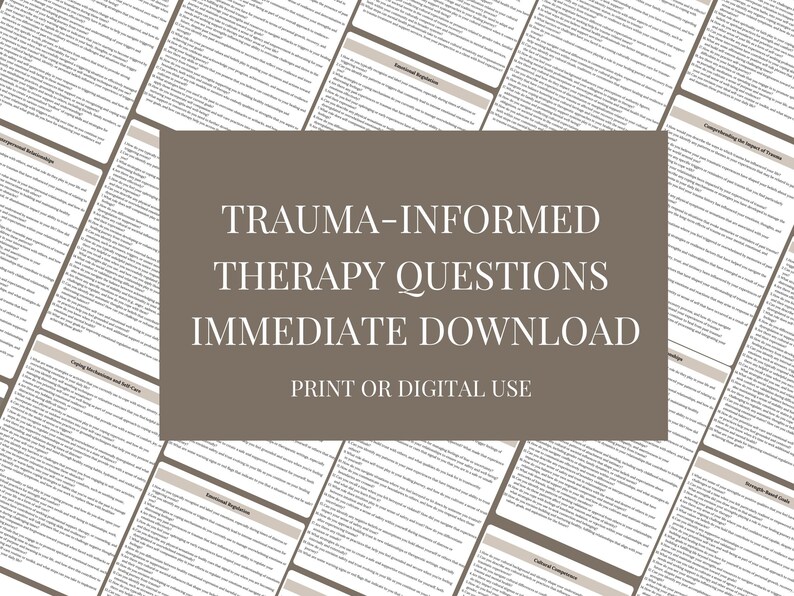Trauma-informed Therapy Questions, Trauma Therapy Questions Bundle ...