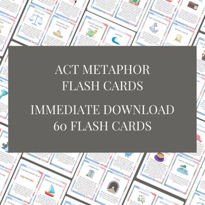 ACT Metaphors, Acceptance Therapy Metaphor Flash Cards, Commitment ...