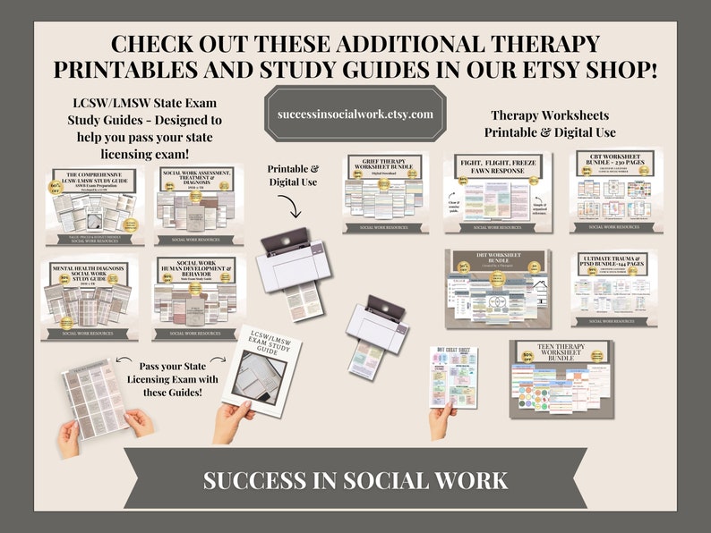 Whole Shop Therapy Worksheet Bundle, Complete Shop Bundle,anxiety ...