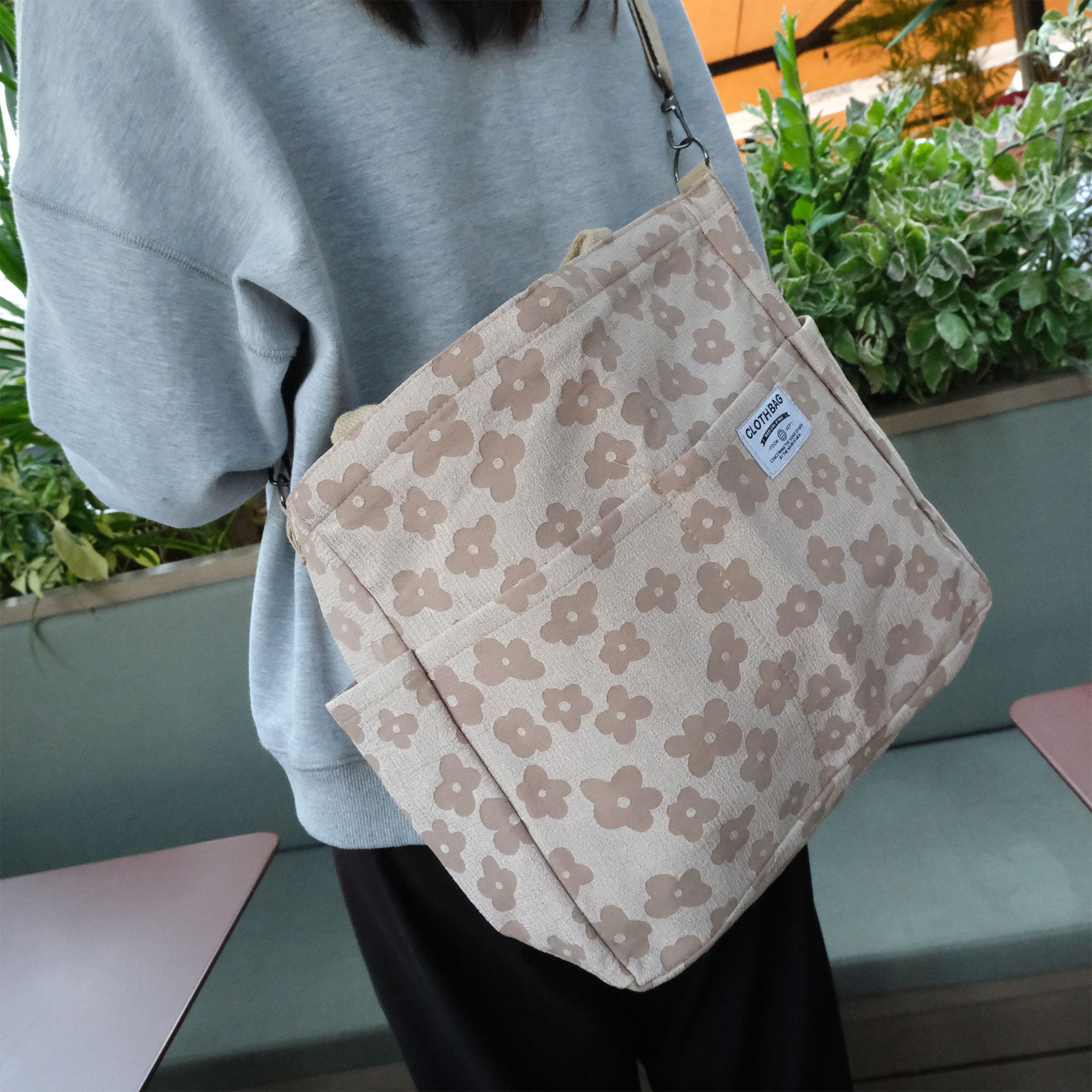 Classic Homemade Polyester Bag, Floral Tote Bag, Perfect for Everyday ...