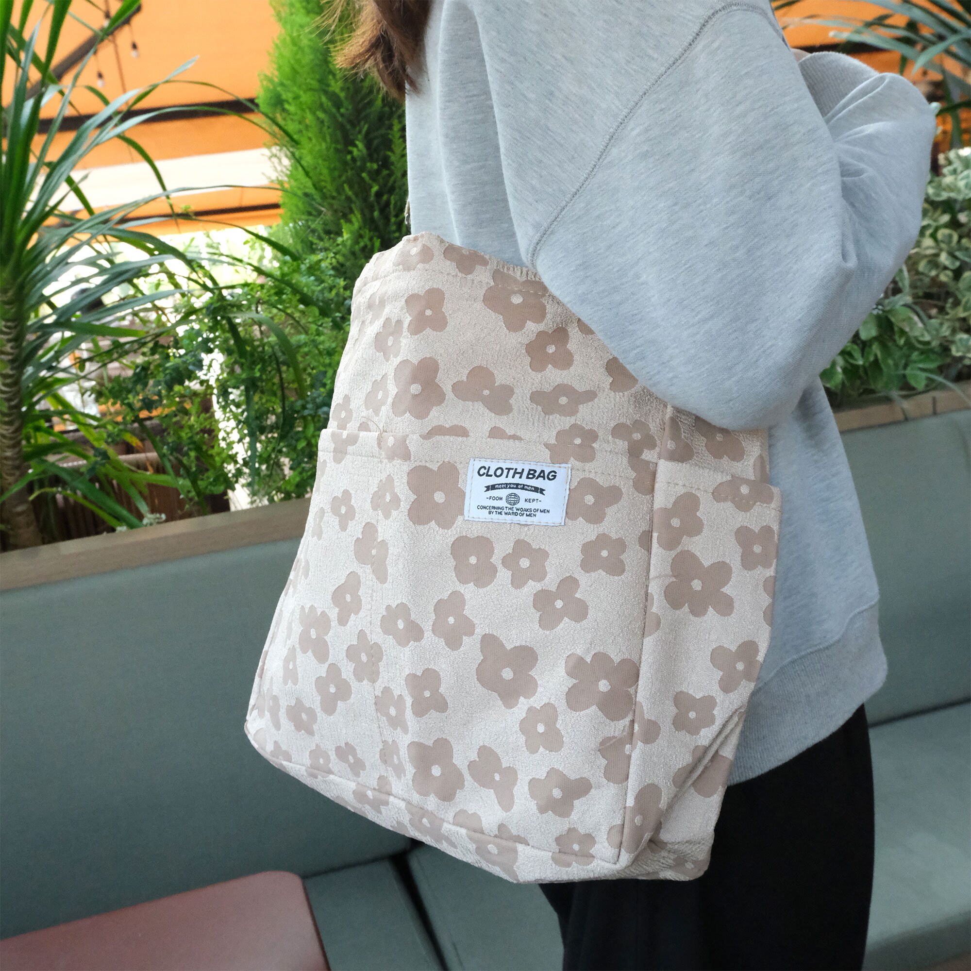 Classic Homemade Polyester Bag, Floral Tote Bag, Perfect for Everyday ...