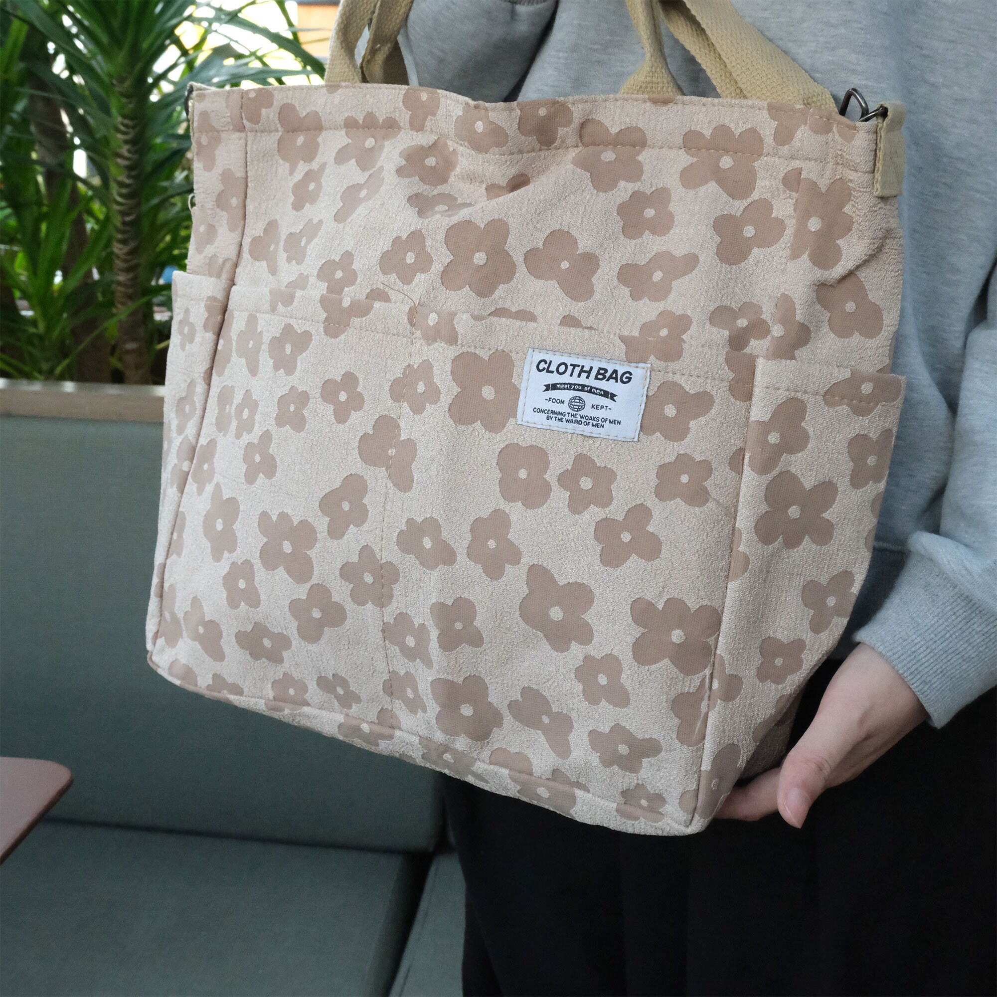 Classic Homemade Polyester Bag, Floral Tote Bag, Perfect for Everyday ...
