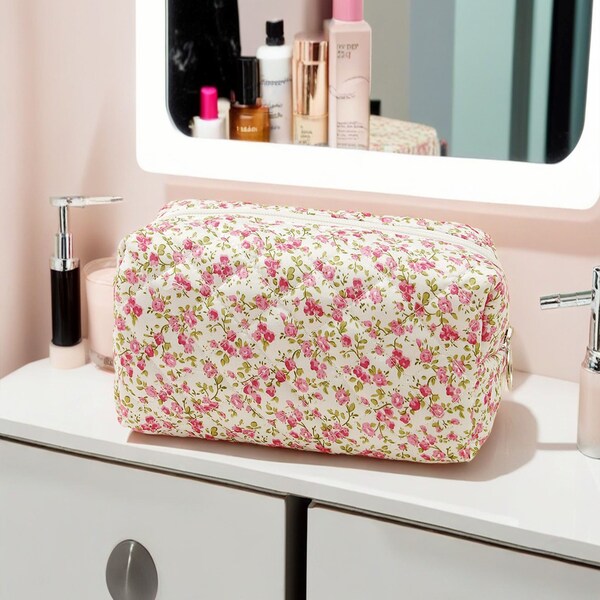 Floral Big Makeup Bag - Etsy