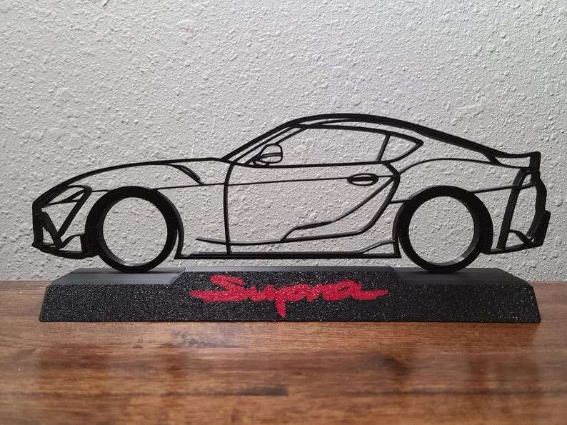 Toyota GR Supra Silhouette | 3D Printed Desk Art | Motorsports and ...