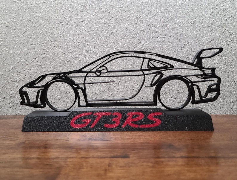 Porsche GT3 RS Silhouette | 3D Printed Desk Art | Motorsports and ...