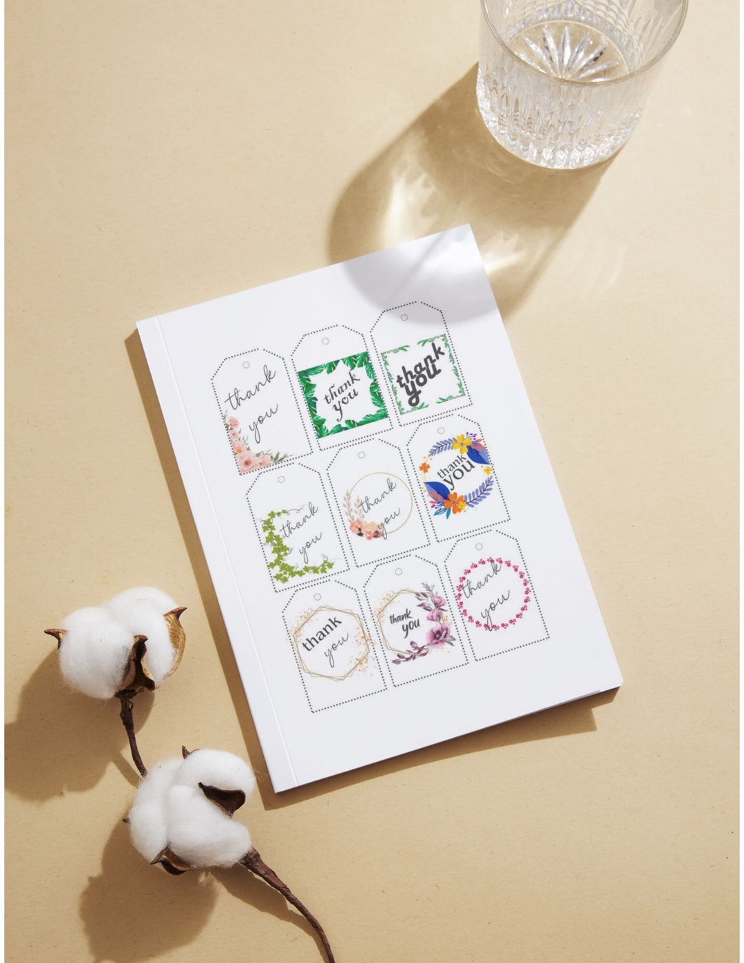 Chic Thank You Digital Tags Printable Gratitude Tags for - Etsy