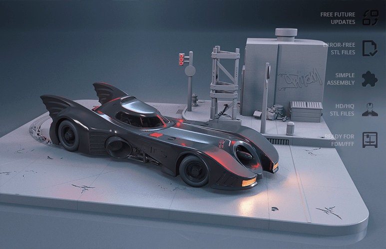 Batmobile 1989 STL Batmobile Figure Batmobile 3D Model - Etsy