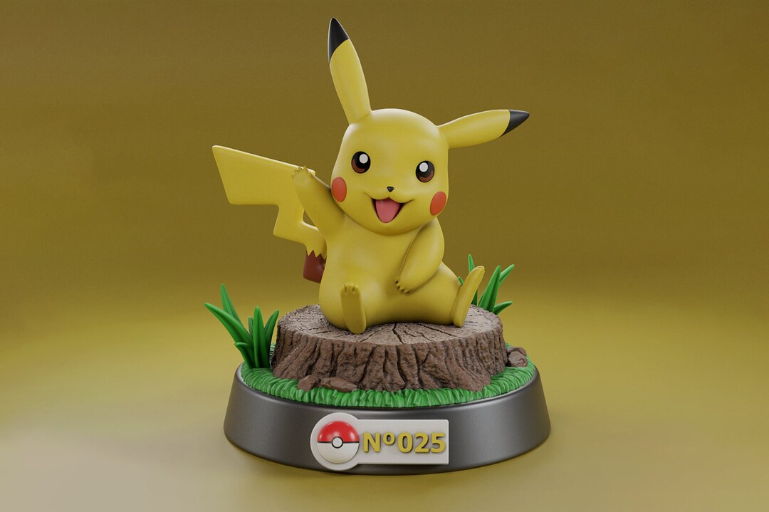 Pikachu STL, Pikachu 3D Model, Pikachu 3D Print Files, Pikachu Figure ...
