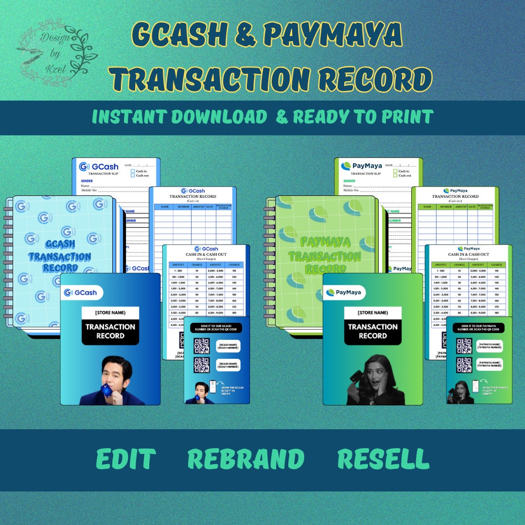 Gcash and Paymaya Transaction Record and Payslip / Payment Slip - Etsy