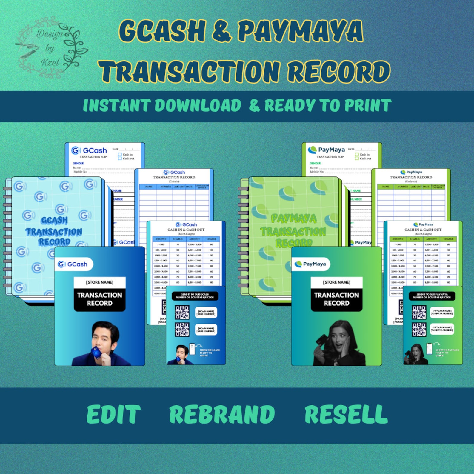 Gcash and Paymaya Transaction Record and Payslip / Payment Slip - Etsy