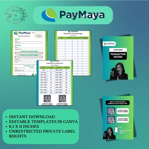 Gcash and Paymaya Transaction Record and Payslip / Payment Slip - Etsy