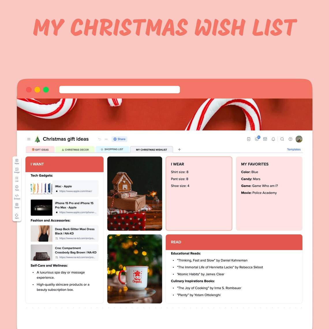 Boyfriend Christmas Gift Ideas Christmas Wishlist Christmas Planner - Etsy