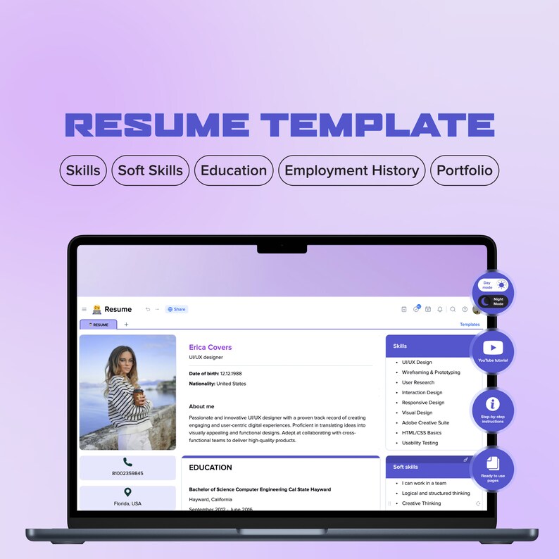 Resume Template - Etsy