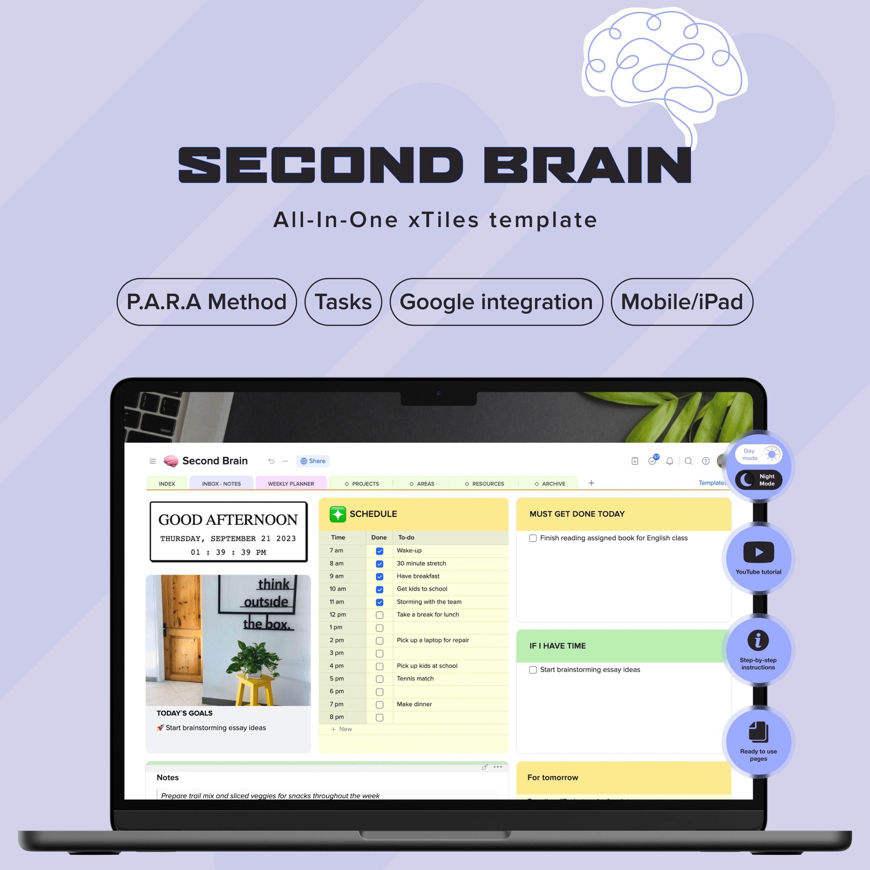 Second Brain Template: All-in-one Planner, Atomic Habits, Notion ...