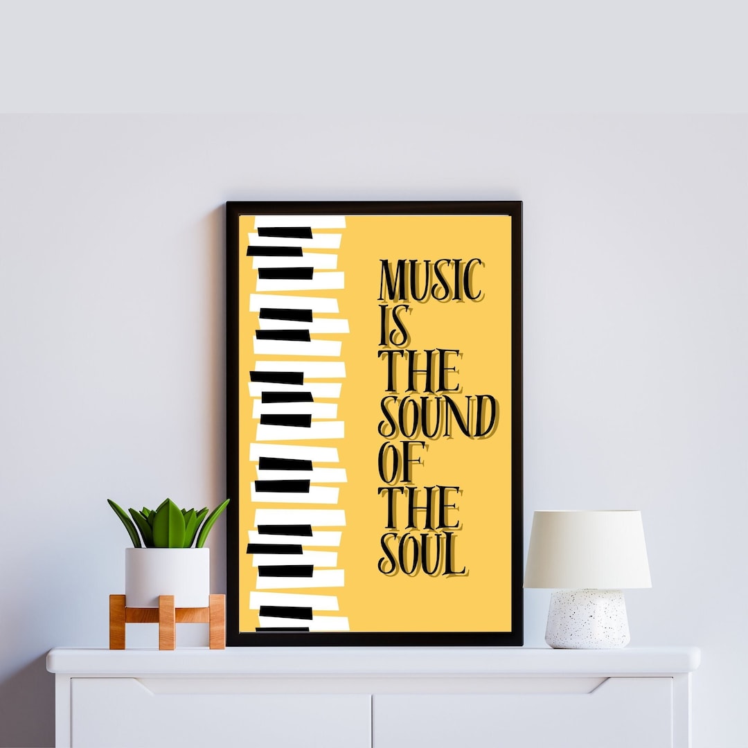 Inspirational Music Wall Art Piano Home Decor Music Quote Digital ...